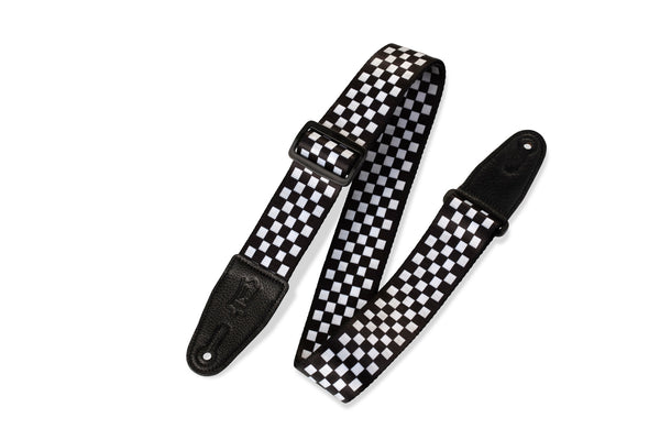 Levy's MP 2" Printed Polyester Guitar Strap - Black & White Checkers ...